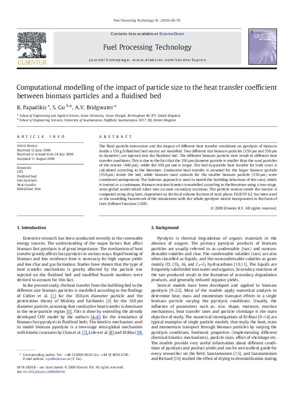 (PDF) Computational modelling of the impact of particle size to the heat transfer coefficient ...