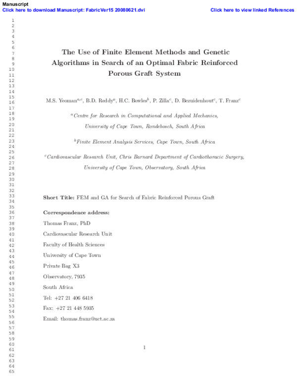 Pdf The Use Of Finite Element Methods And Genetic Algorithms In