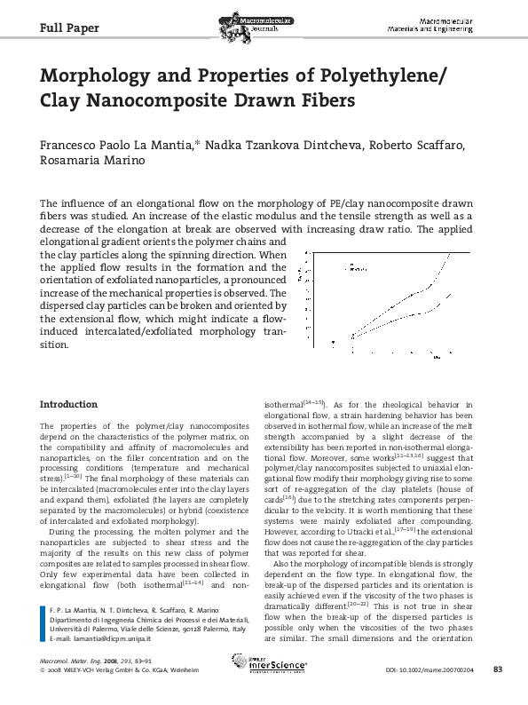 (PDF) Morphology and Properties of Polyethylene/Clay Nanocomposite ...