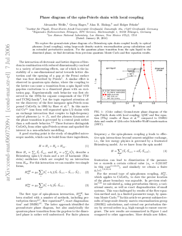 (PDF) Phase diagram of the spin-Peierls chain with local coupling