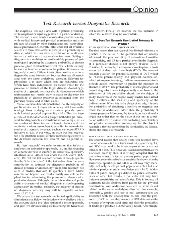 (PDF) Test research versus diagnostic research