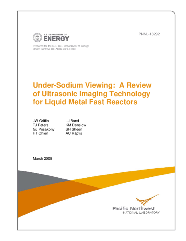 (PDF) Under-Sodium Viewing: A Review of Ultrasonic Imaging Technology ...