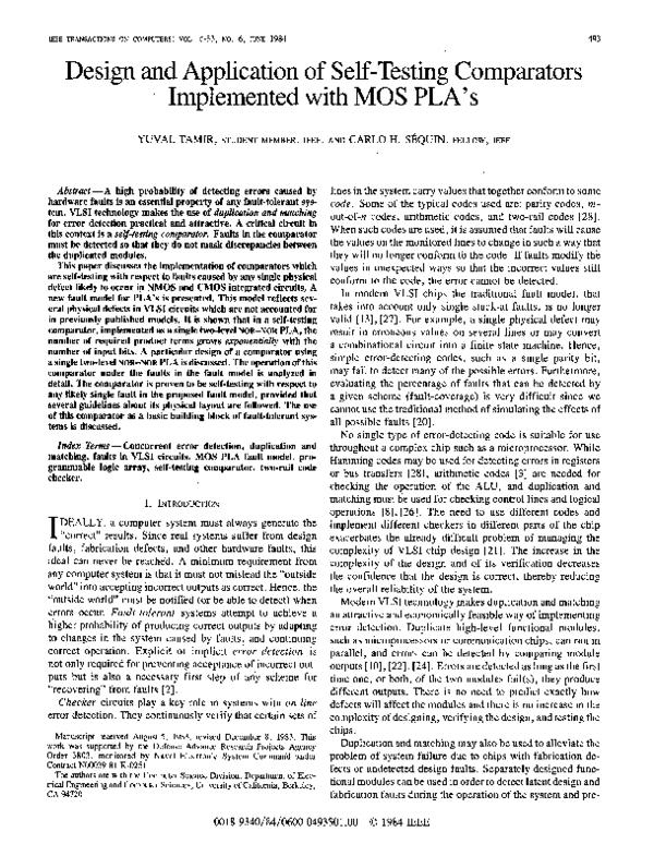 PDF Design And Application Of Self Testing Comparators Implemented pdf-design-and-application-of-self-testing-comparators-implemented