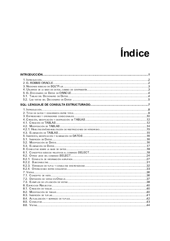 (PDF) Apuntes Oracle