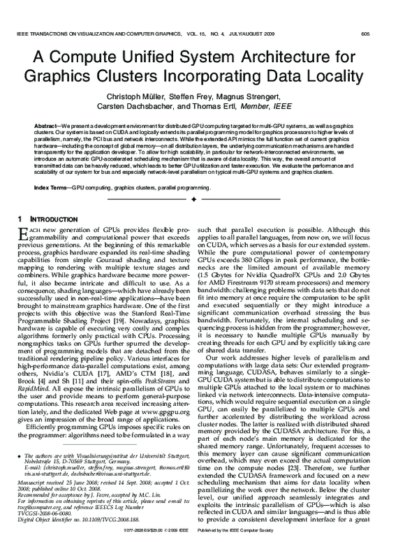 (PDF) A Compute Unified System Architecture for Graphics Clusters ...
