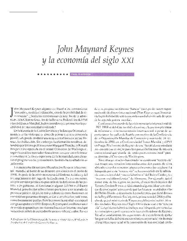 (PDF) John Maynard Keynes y la economía del siglo XXI