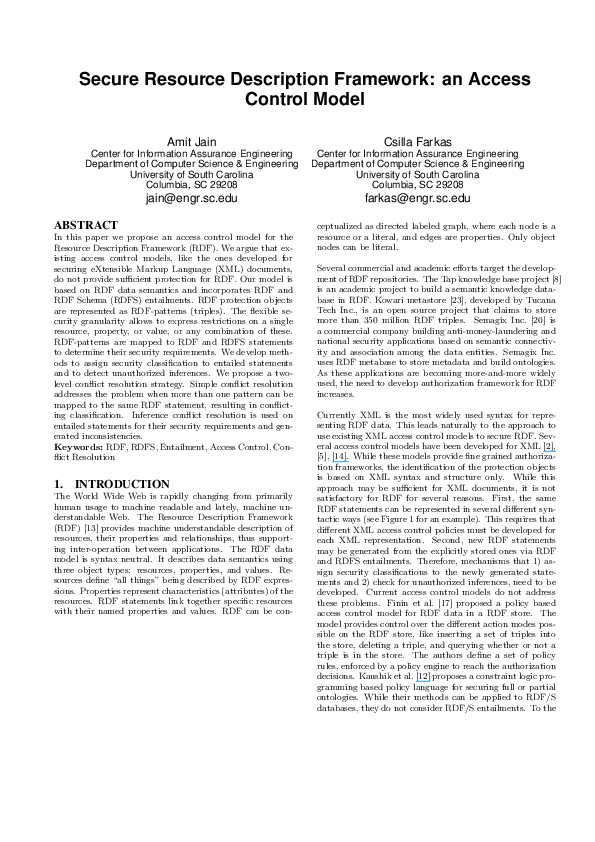 (PDF) Secure resource description framework