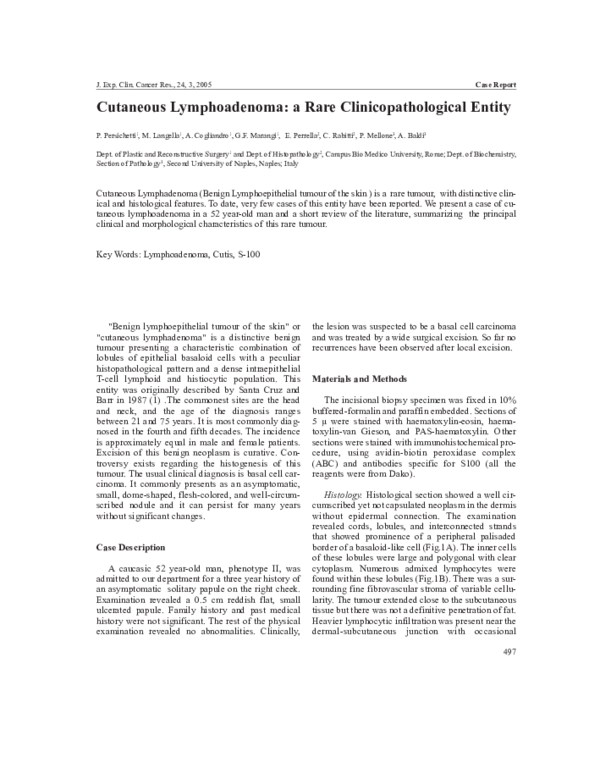 (PDF) Cutaneous lymphoadenoma: a rare clinicopathological entity