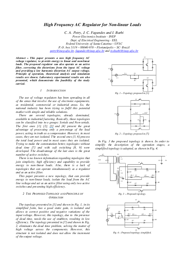 (PDF) High Frequency AC Regulator for Non-linear Loads
