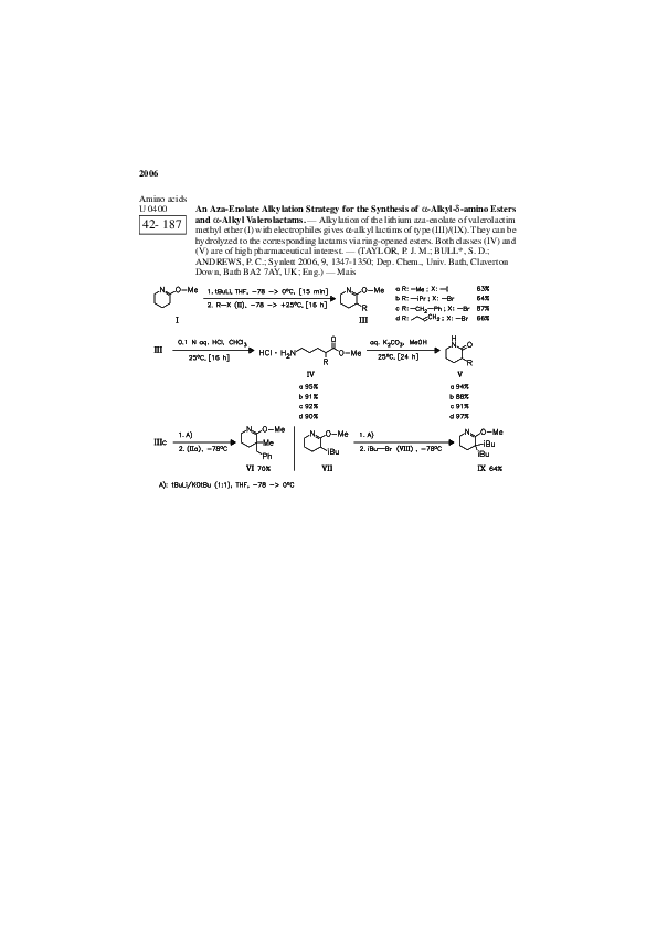 (PDF) An Aza-Enolate Alkylation Strategy for the Synthesis of α-Alkyl-δ ...