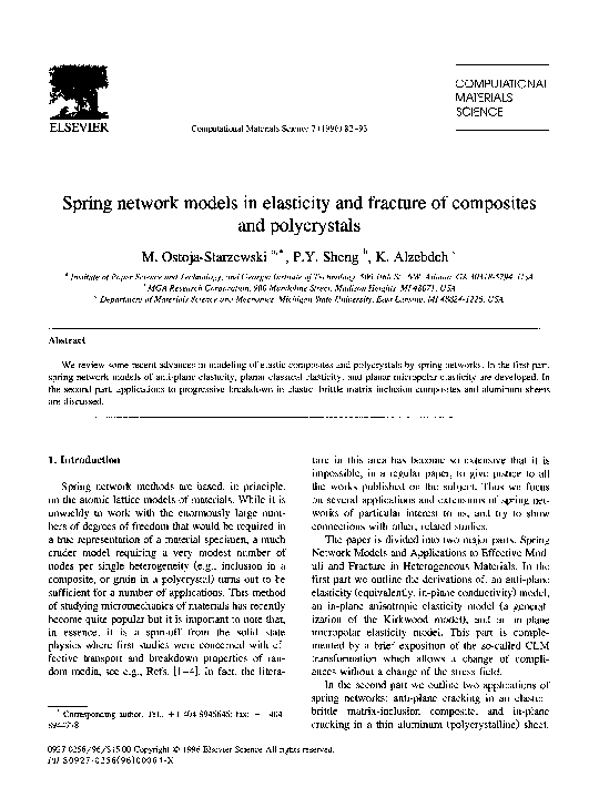 (PDF) On a Spring-Network Model and Effective Elastic Moduli of ...