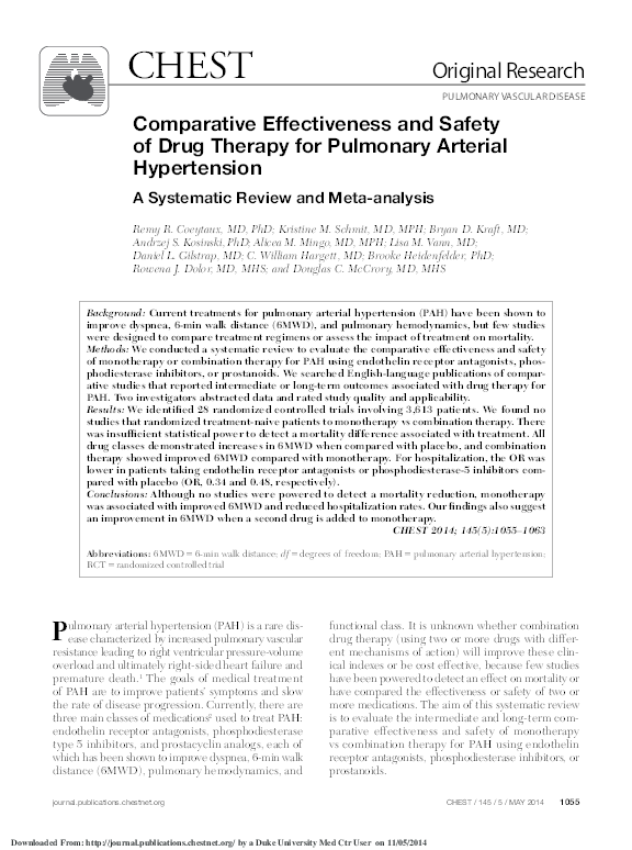 (PDF) Comparative Effectiveness and Safety of Drug Therapy for ...
