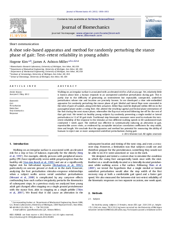 (PDF) A shoe sole-based apparatus and method for randomly perturbing ...
