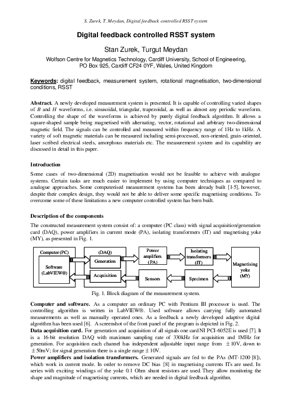 (PDF) Digital feedback controlled RSST system