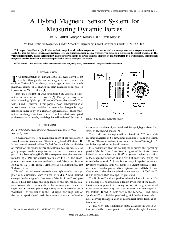 (PDF) A Hybrid Magnetic Sensor System for Measuring Dynamic Forces