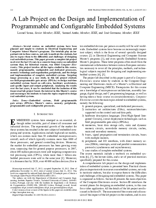 (PDF) A Lab Project on the Design and Implementation of Programmable ...