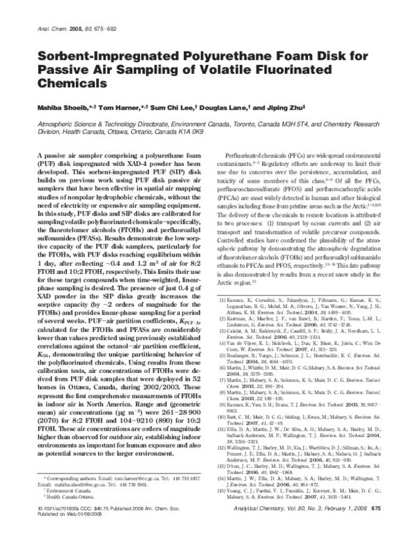 (PDF) Sorbent-Impregnated Polyurethane Foam Disk for Passive Air ...