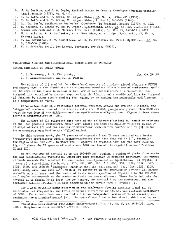 (PDF) Vibrational spectra and conformational composition of ethylene ...