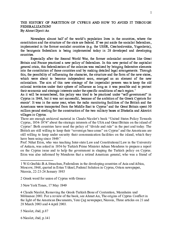 (DOC) THE HISTORY OF PARTITION OF CYPRUS AND HOW TO AVOID IT THROUGH ...