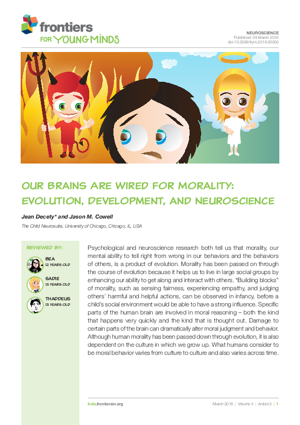 (PDF) Our Brains Are Wired for Morality: Evolution, Development, and ...