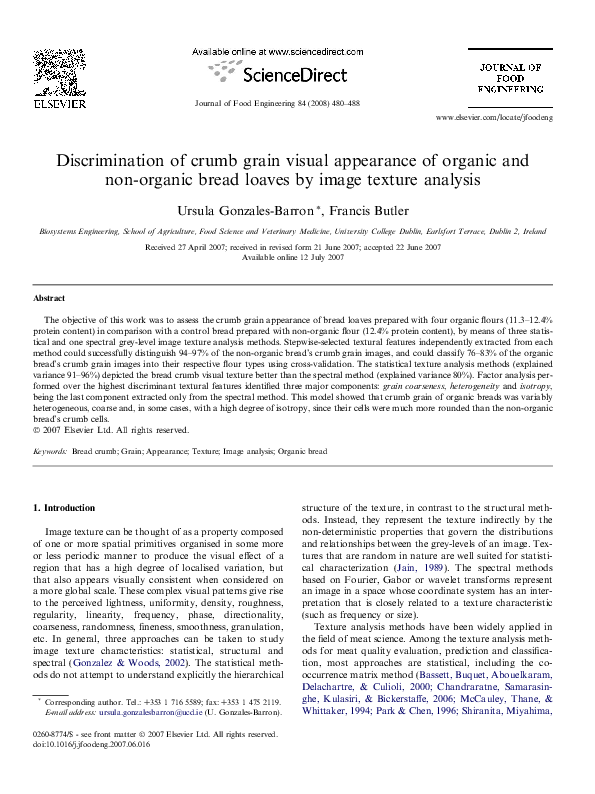 (PDF) Discrimination of crumb grain visual appearance of organic and ...