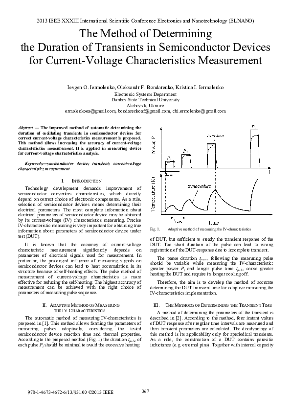 (PDF) The method of determining the duration of transients in semiconductor devices for current ...