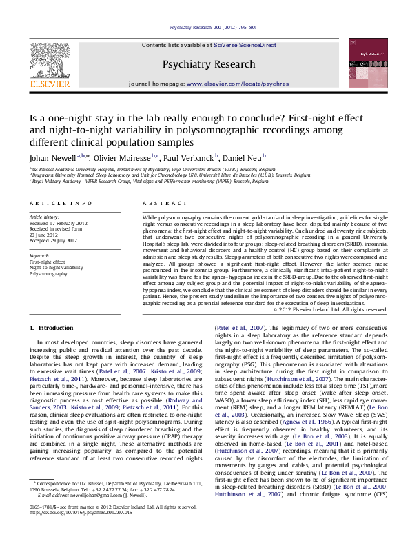 (PDF) Is a one-night stay in the lab really enough to conclude? First ...