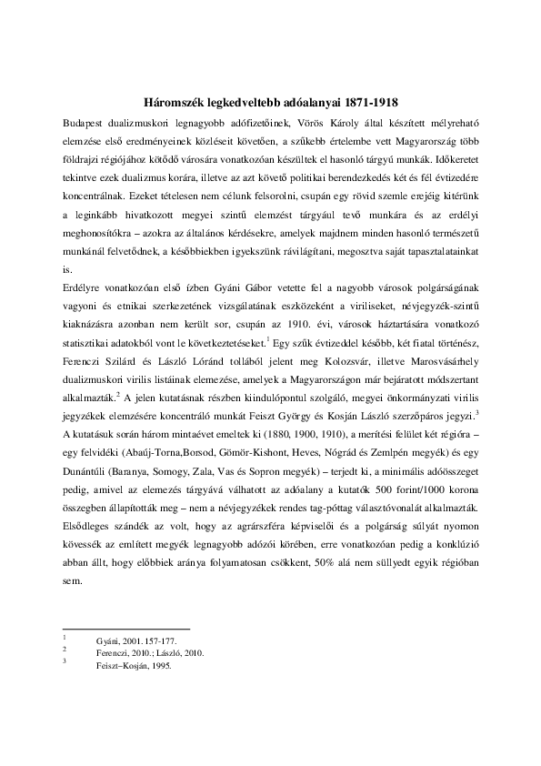 (PDF) Nagy Botond: Háromszék legkedveltebb adóalanyai 1871-1918 ...