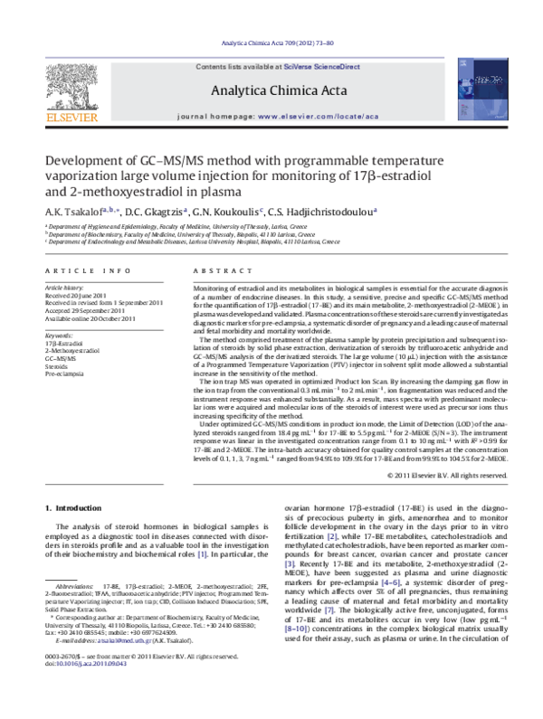 Pdf Development Of Gcmsms Method With Programmable Temperature