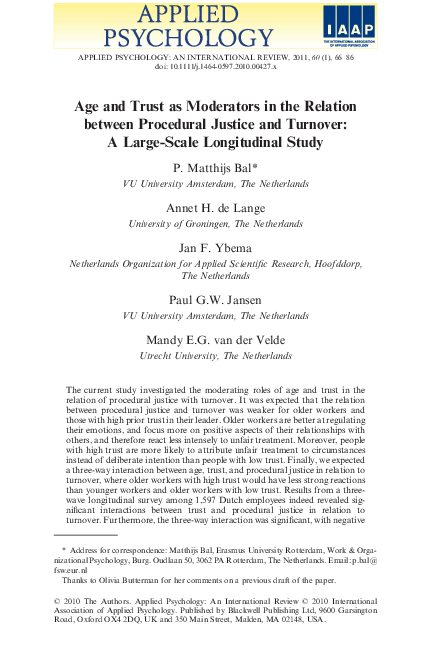 (PDF) Age and Trust as Moderators in the Relation between Procedural ...