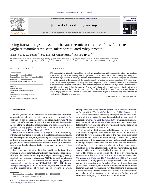 (PDF) Using fractal image analysis to characterize microstructure of low-fat stirred yoghurt ...