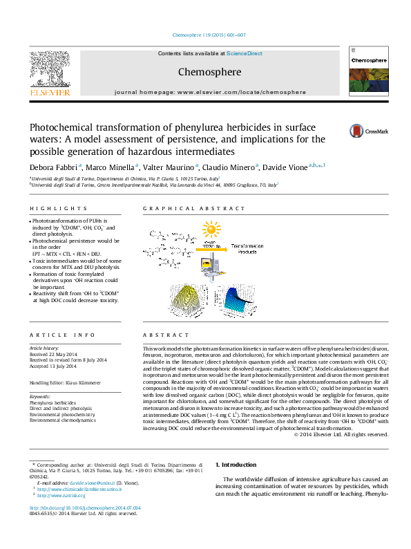 (PDF) Photochemical transformation of phenylurea herbicides in surface ...