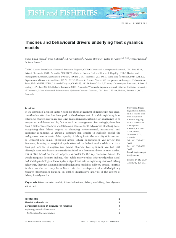 (PDF) Theories and behavioural drivers underlying fleet dynamics models