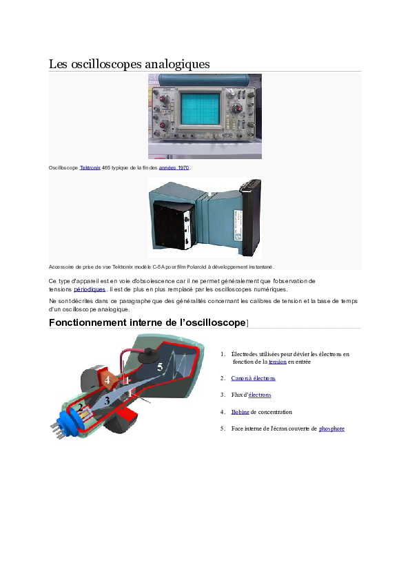 utilisation de l'oscilloscope analogique tp