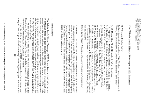 (PDF) The Whole Earth Blazar telescope on BL Lacertae (Poster) | H ...