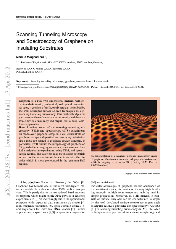 (PDF) Scanning Tunneling Microscopy and Spectroscopy Studies of ...