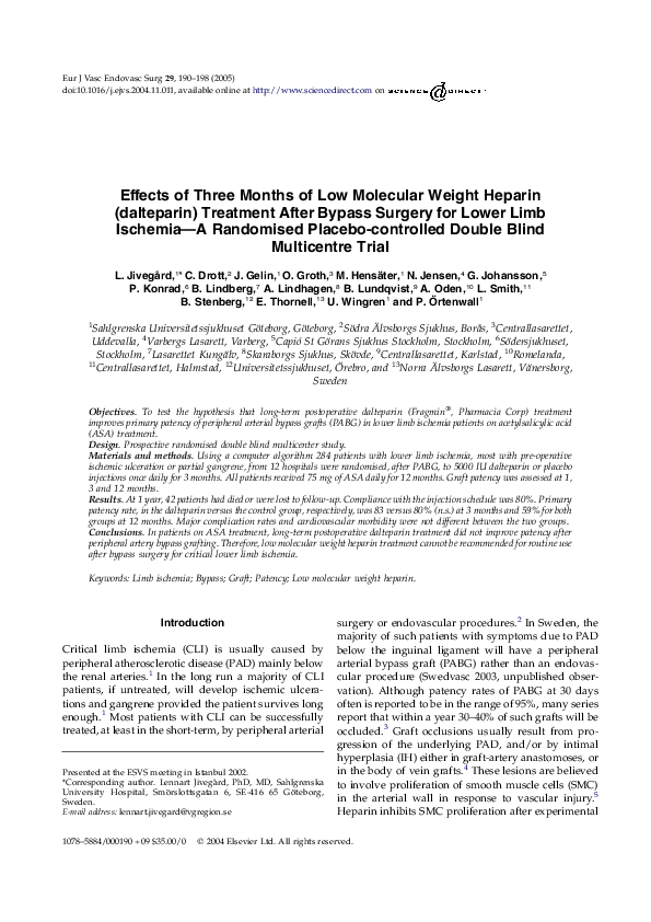 (PDF) Effects of Three Months of Low Molecular Weight Heparin ...