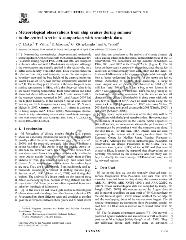 (PDF) Meteorological observations from ship cruises during summer to ...