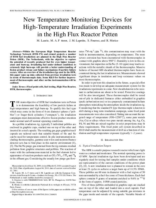 (PDF) Next generation fuel irradiation capability in the High Flux ...