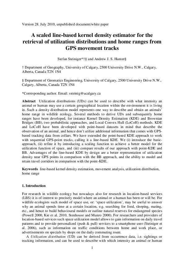 (PDF) A scaled line-based kernel density estimator for the retrieval of utilization ...