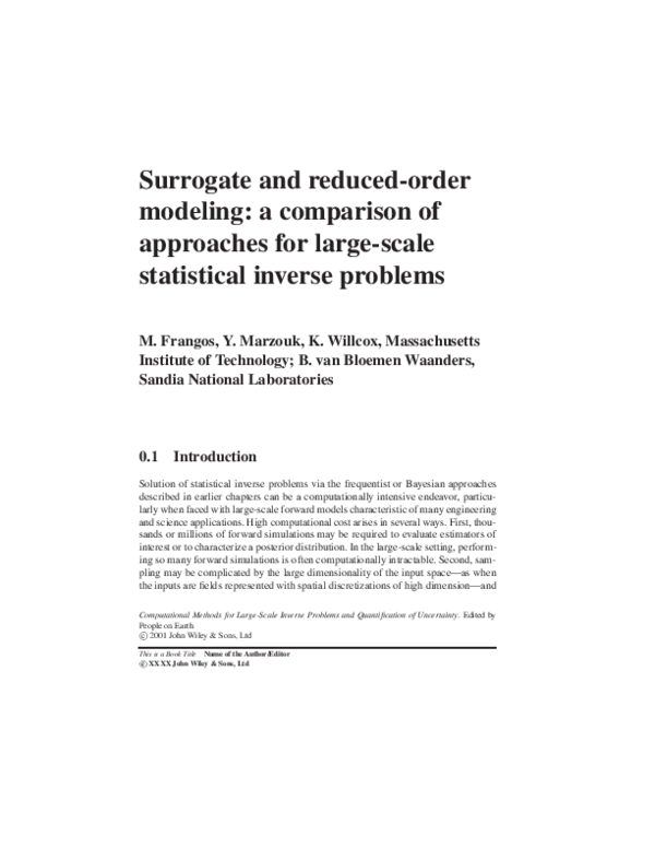 (PDF) Surrogate and reduced-order modeling: A comparison of approaches for large-scale ...