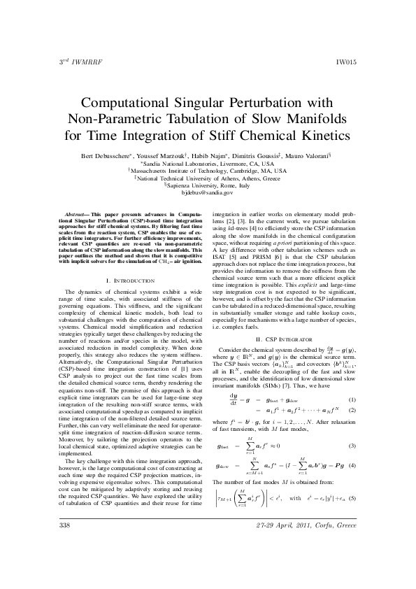 Pdf Computational Singular Perturbation With Non Parametric