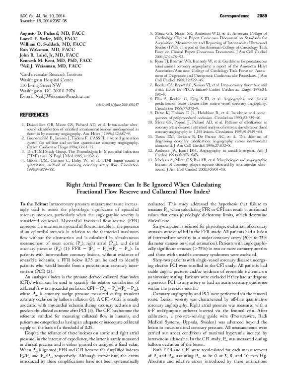 (PDF) Right atrial pressure: Can it be ignored when calculating ...