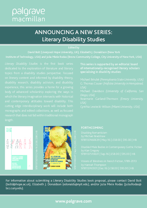 (PDF) Literary Disability Studies