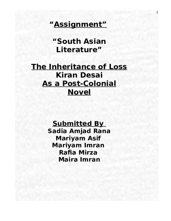 (DOC) The Inheritance of Loss