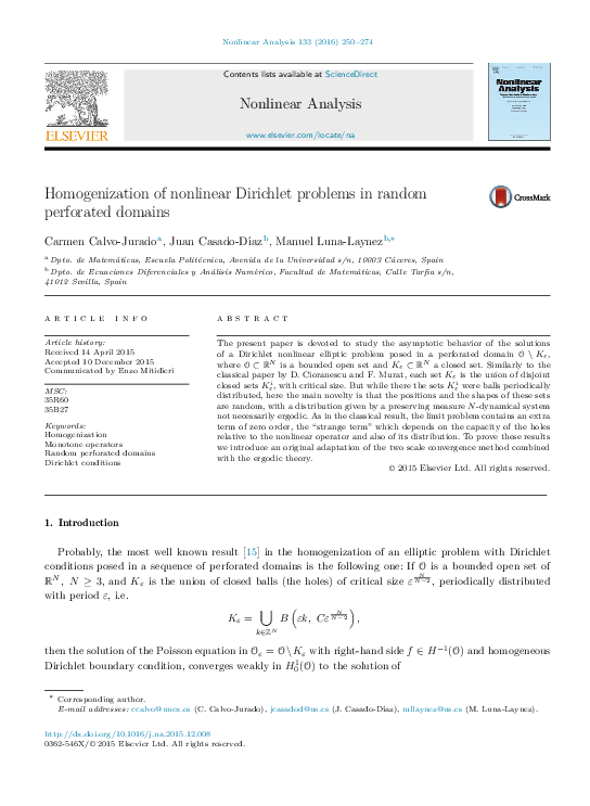 Homogenization of nonlinear Dirichlet problems in random perforated domains