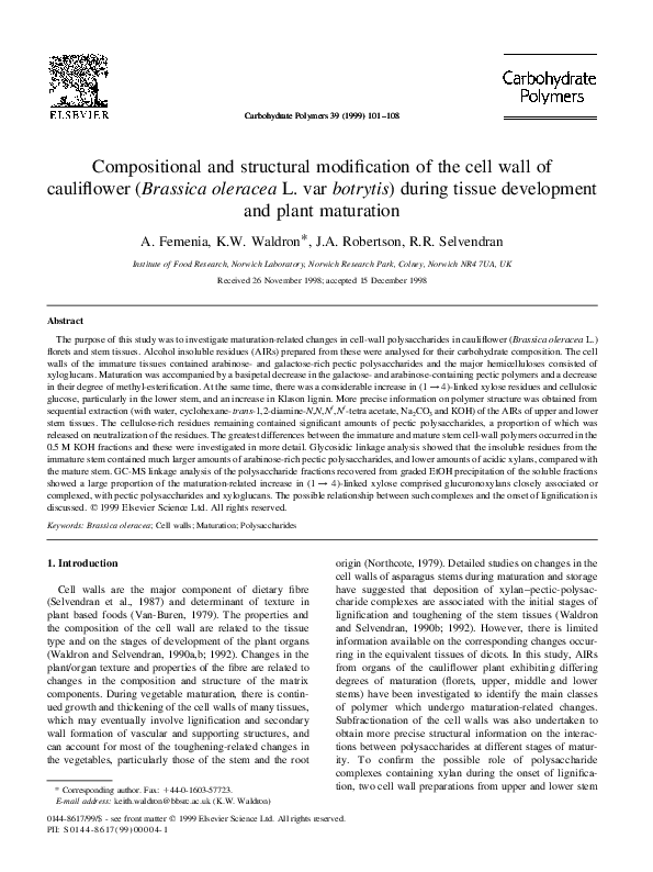 (PDF) Compositional and structural modification of the cell wall of ...