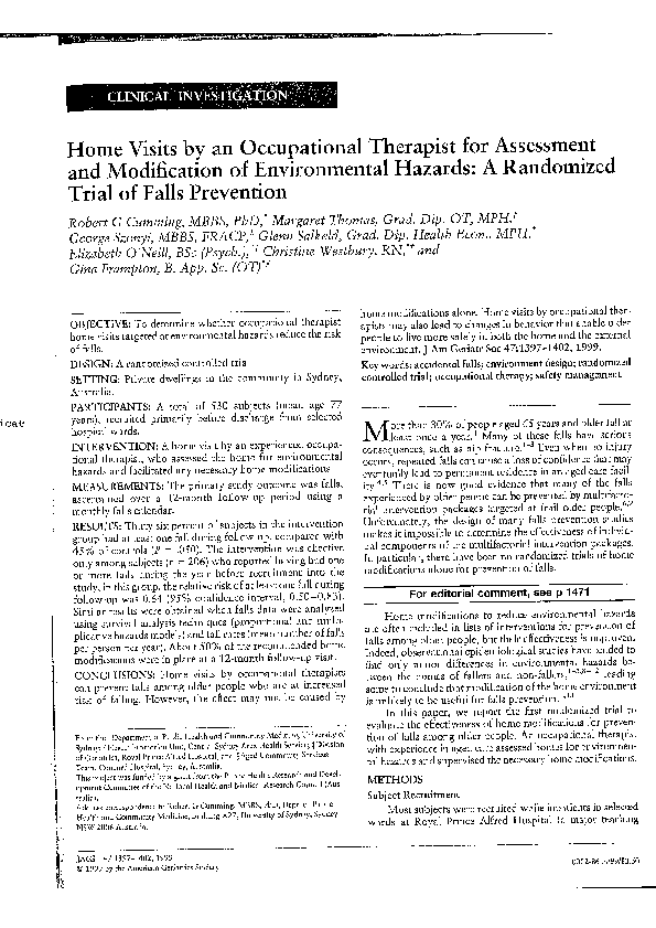 (PDF) Home Visits by an Occupational Therapist for Assessment and ...