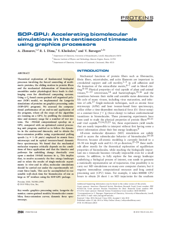 (PDF) Sop-GPU: Accelerating biomolecular simulations in the centisecond timescale using graphics ...
