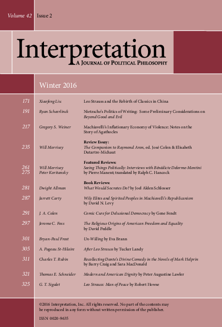 (PDF) "Man of Thought" Review of Robert Howse's "Leo Strauss: Man of Peace"